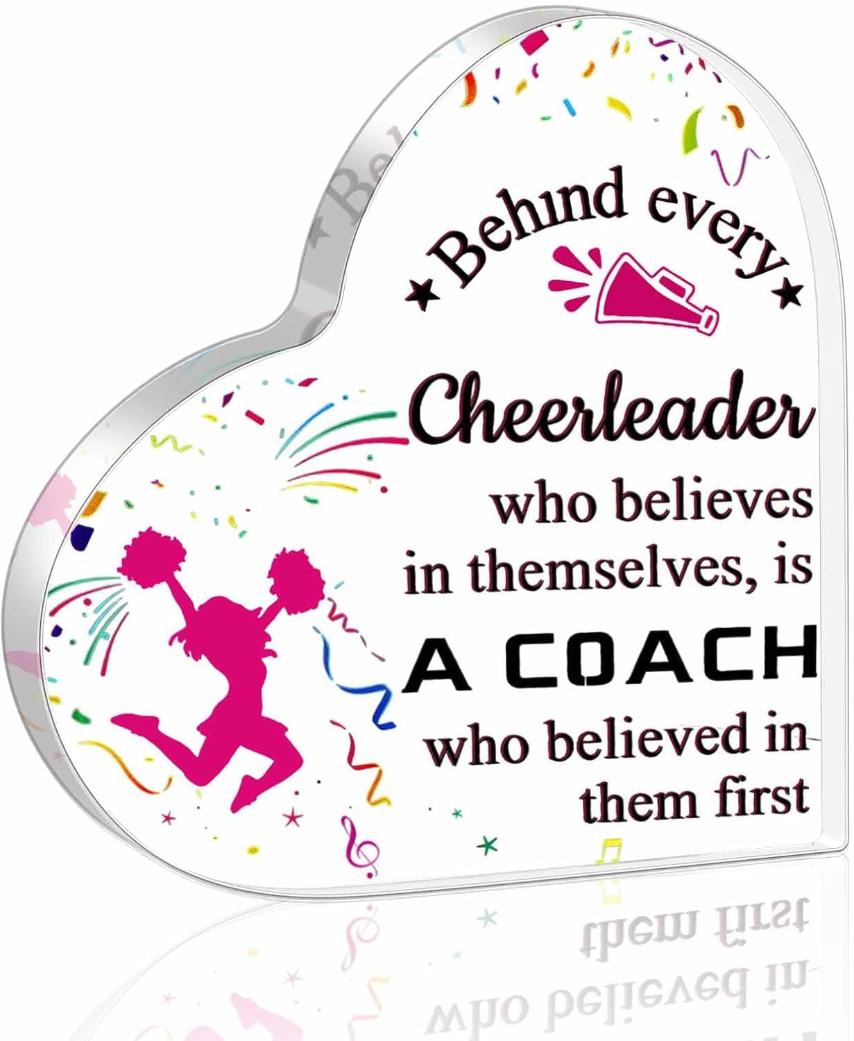 Coach Gifts for Coach Decoration Heart Shape Bookshelf Acrylic Sign Gift,Rustic Sign Desk Decor ...