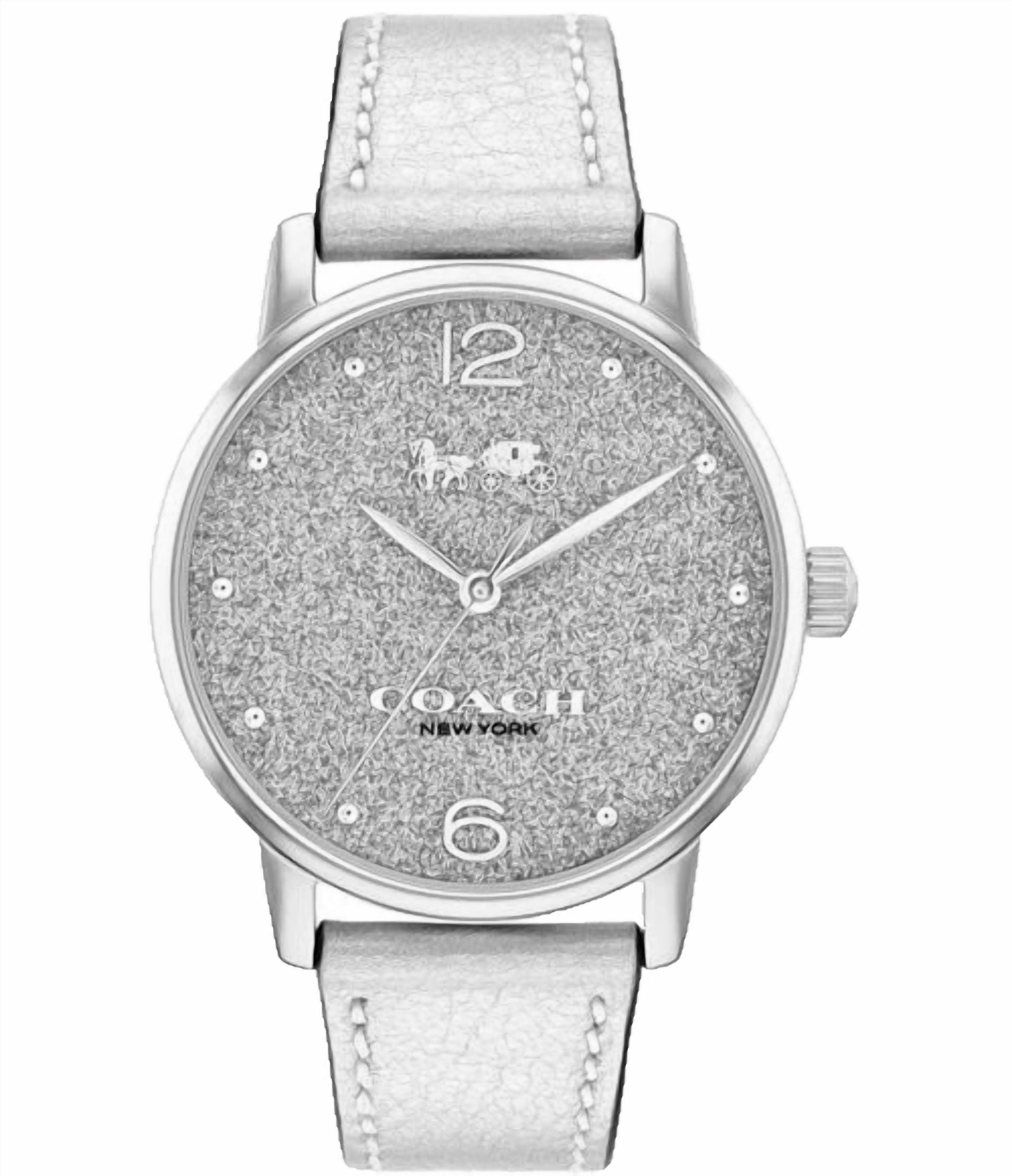 Coach Grand 14504433 Silver Logo Dial Leather Strap 36MM Womens Watch ...