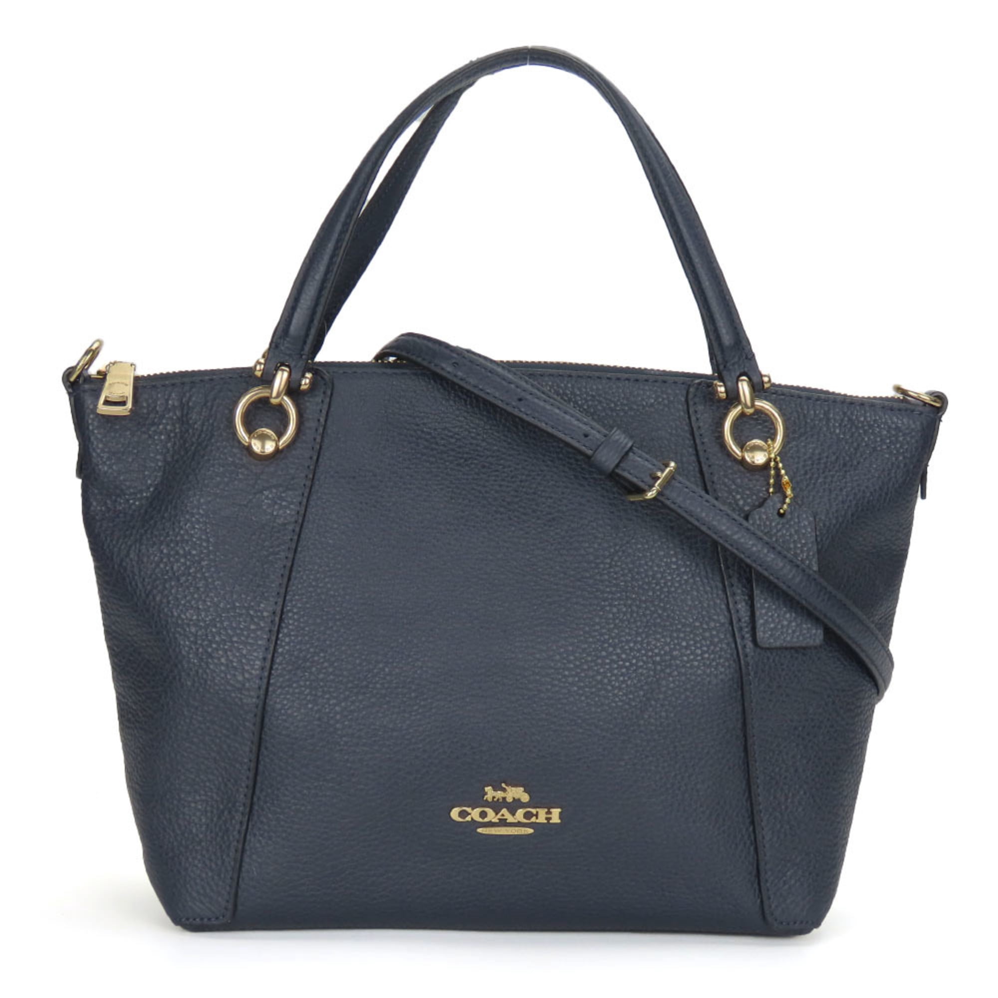 Pre-Owned Coach Handbag Casey Satchel C6229 Leather Navy Shoulder Bag ...