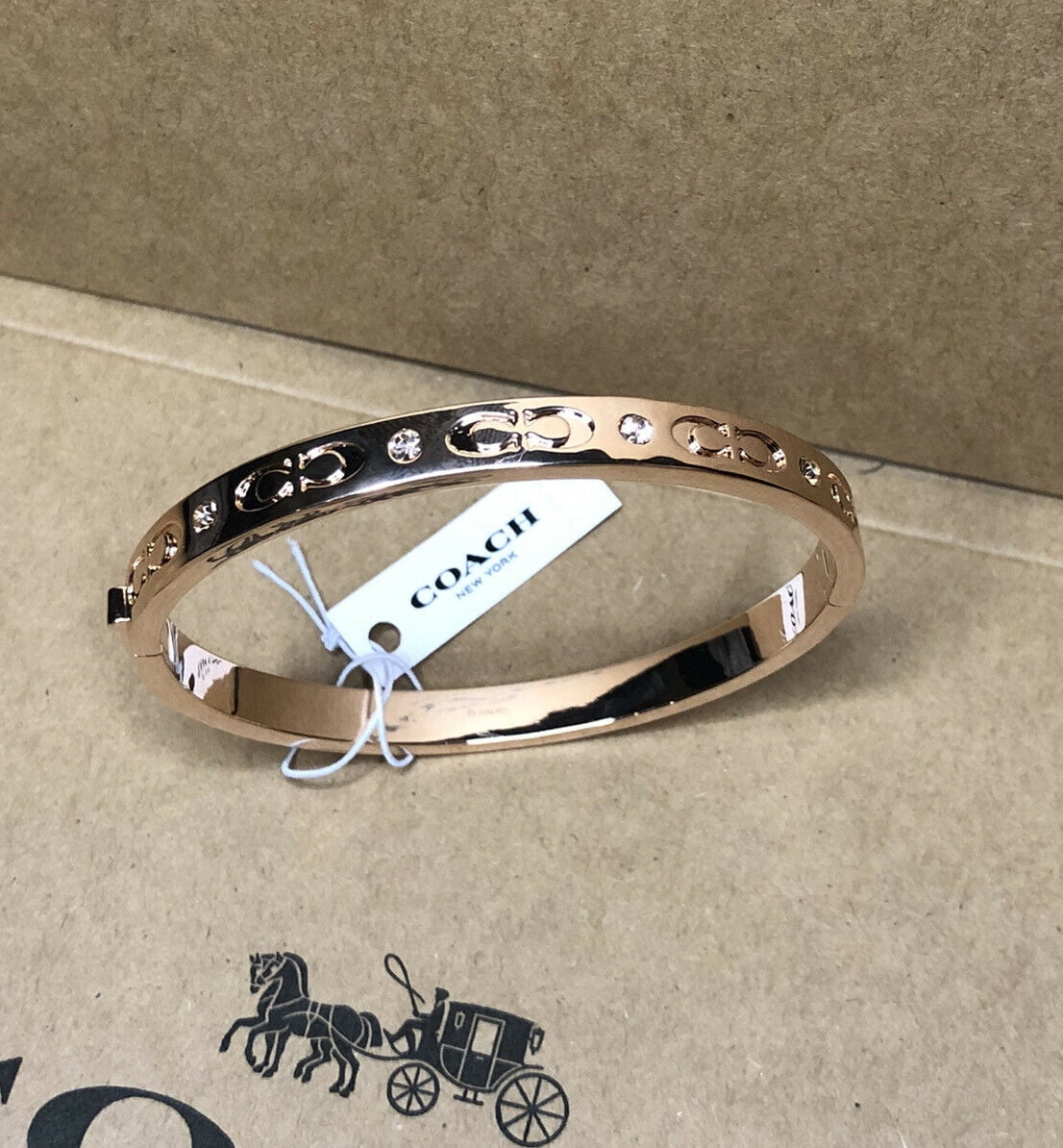 Coach Hinged Bangle Bracelets, Rose Gold-Tone, 2.5" - Walmart.com
