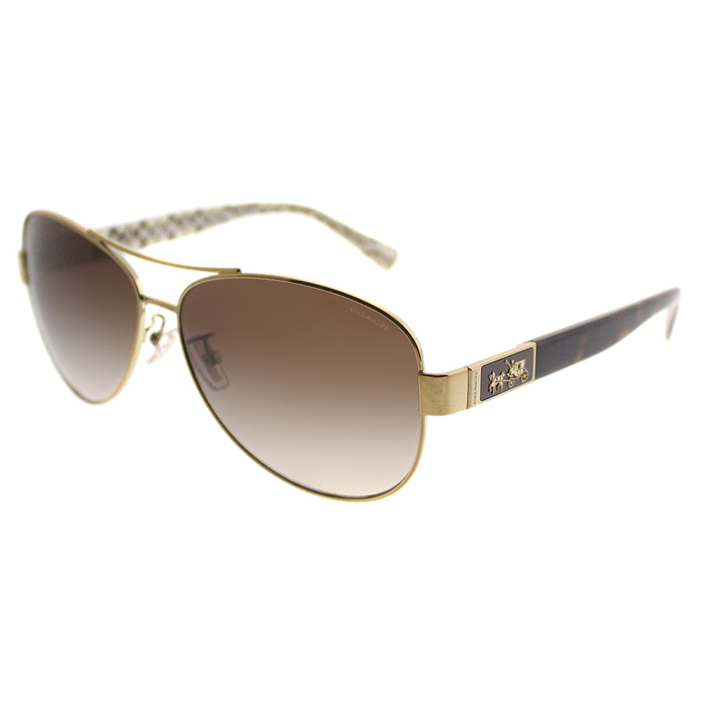 Coach L103 Christina Metal Womens Aviator Sunglasses GOLD/DARK TORTOISE ...