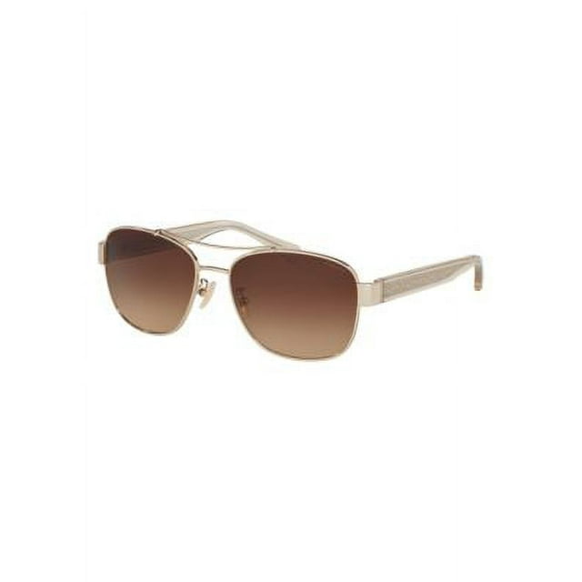 Coach Women's Aviator Sunglasses L151, Gold/Brown Metal Frame, 56mm ...