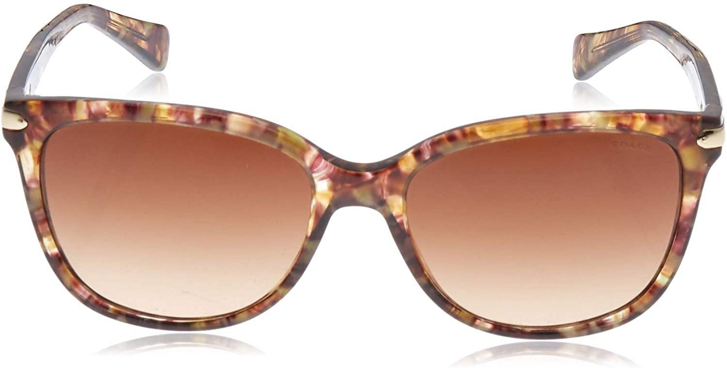 Coach L19 Plastic Womens Cat-Eye Sunglasses Confetti Light Brown 57mm ...