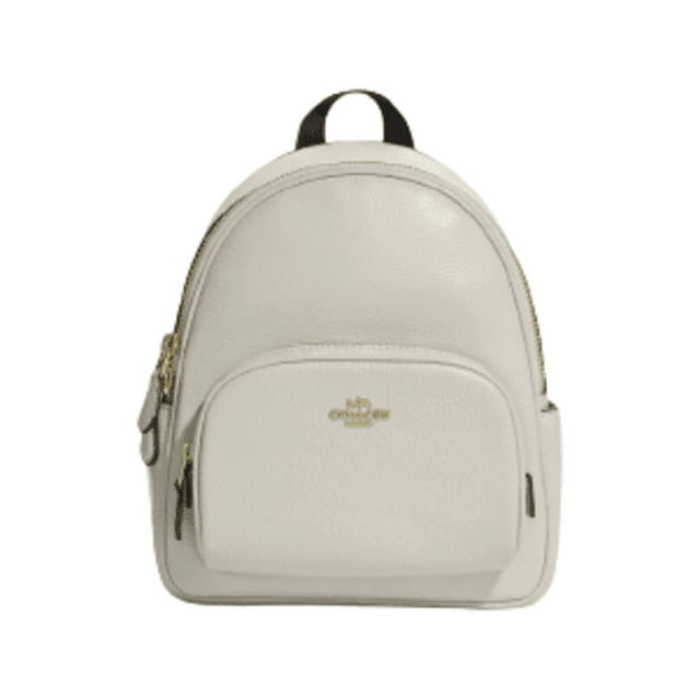 Coach Mini Court Bookbag in IM/Chalk, Refined Pebble Leather with ...