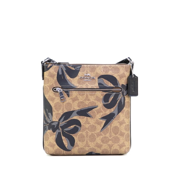 Coach Mini Rowan File Bag In Signature Canvas With Bow Print - Silver ...