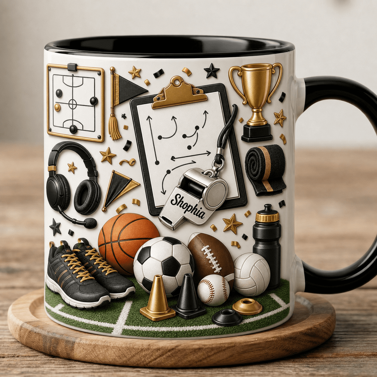 Coach Mug 2D Printed 3D Effect Personalized Coach Gift with Whistle ...