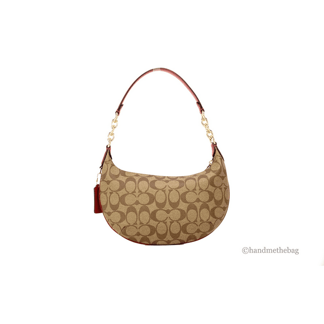 Coach Payton Small Khaki Red Signature Hobo Shoulder Bag - Walmart.com