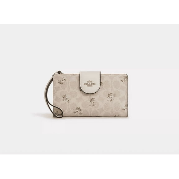 Coach Women's Medium Corner Zip Wallet in Signature Canvas with Floral ...