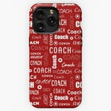 Coach Red Letter Bold Minimal Sports Design iPhone Case 17 11 12 13 14 ...