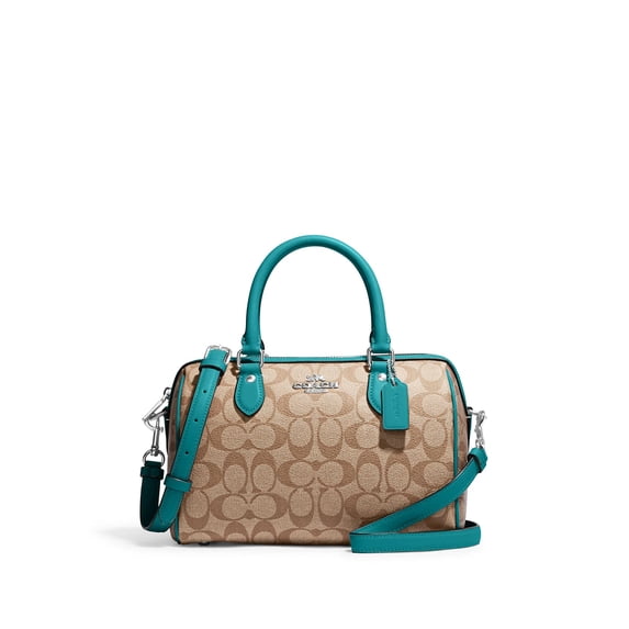 Rowan Satchel In Signature Canvas (Khaki / Teal) - Walmart.com