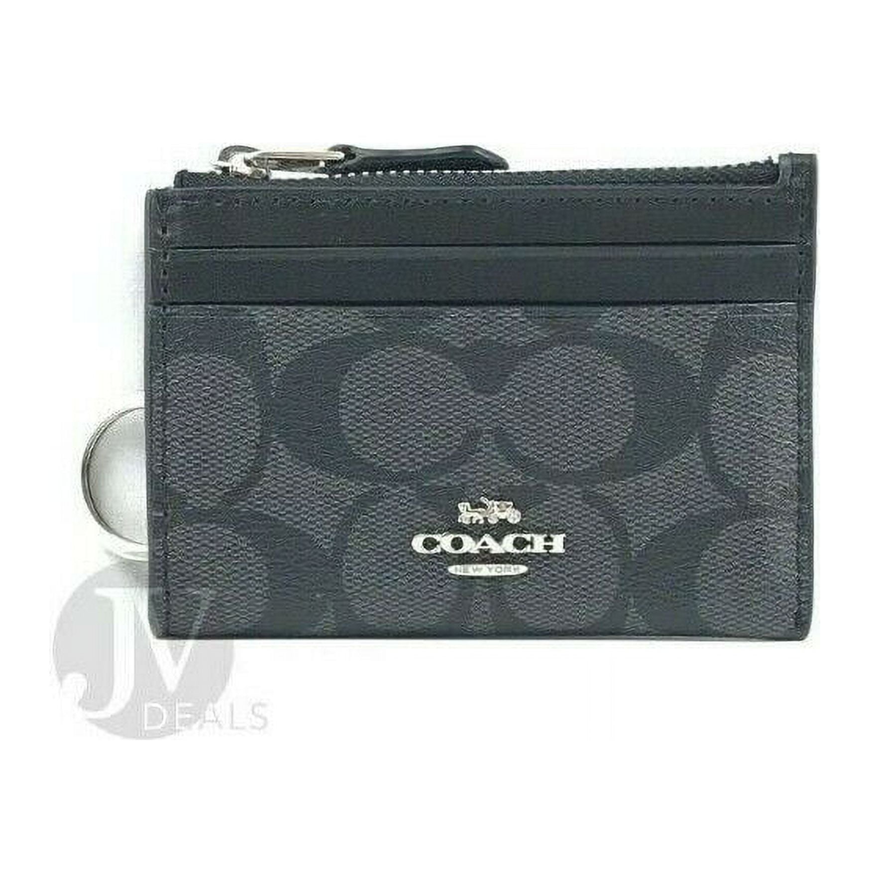 Coach Signature Leather Skinny Mini ID Card Case Key Chain With Gift ...