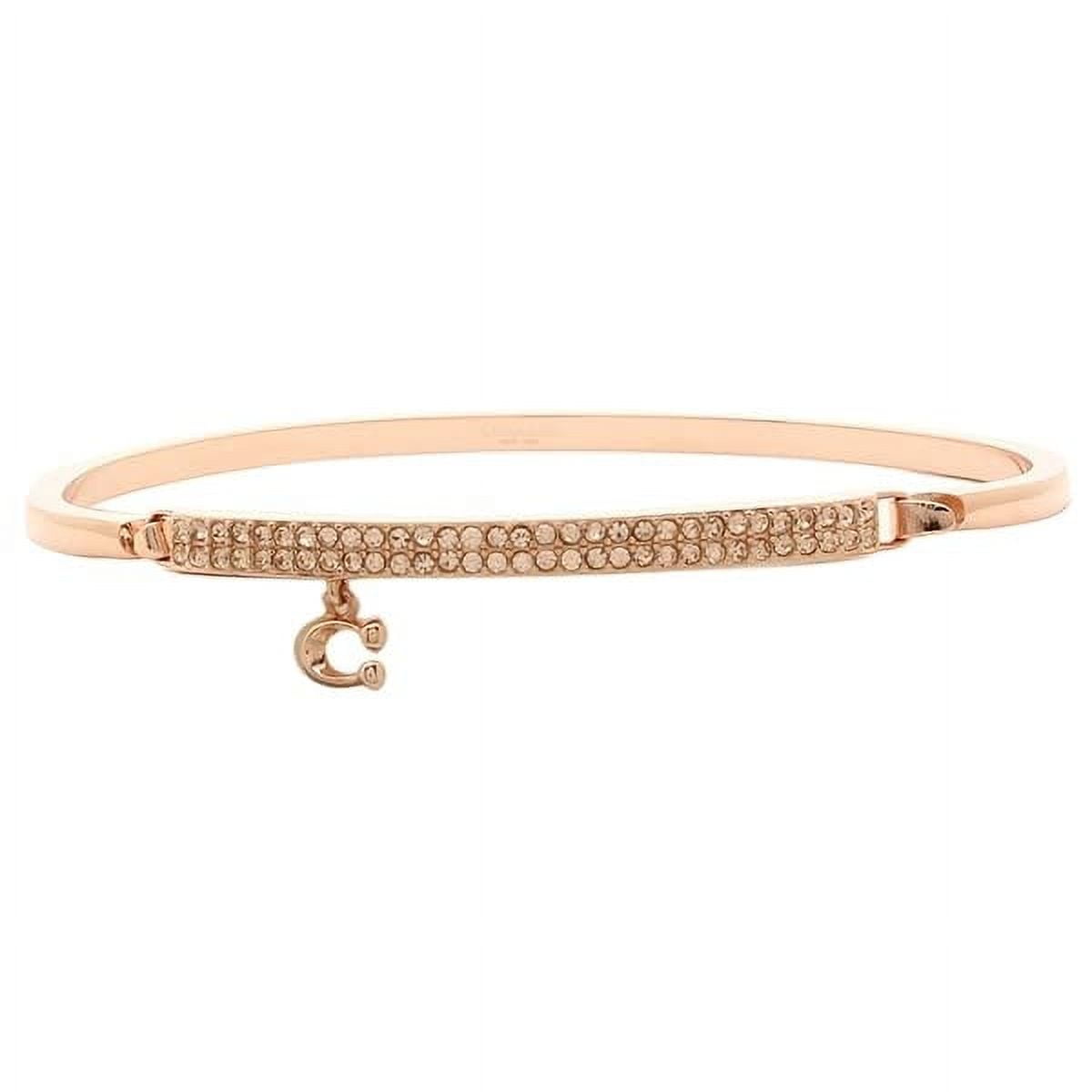 Coach Signature Pave Bar Hinged Bangle bracelet rose gold one size ...