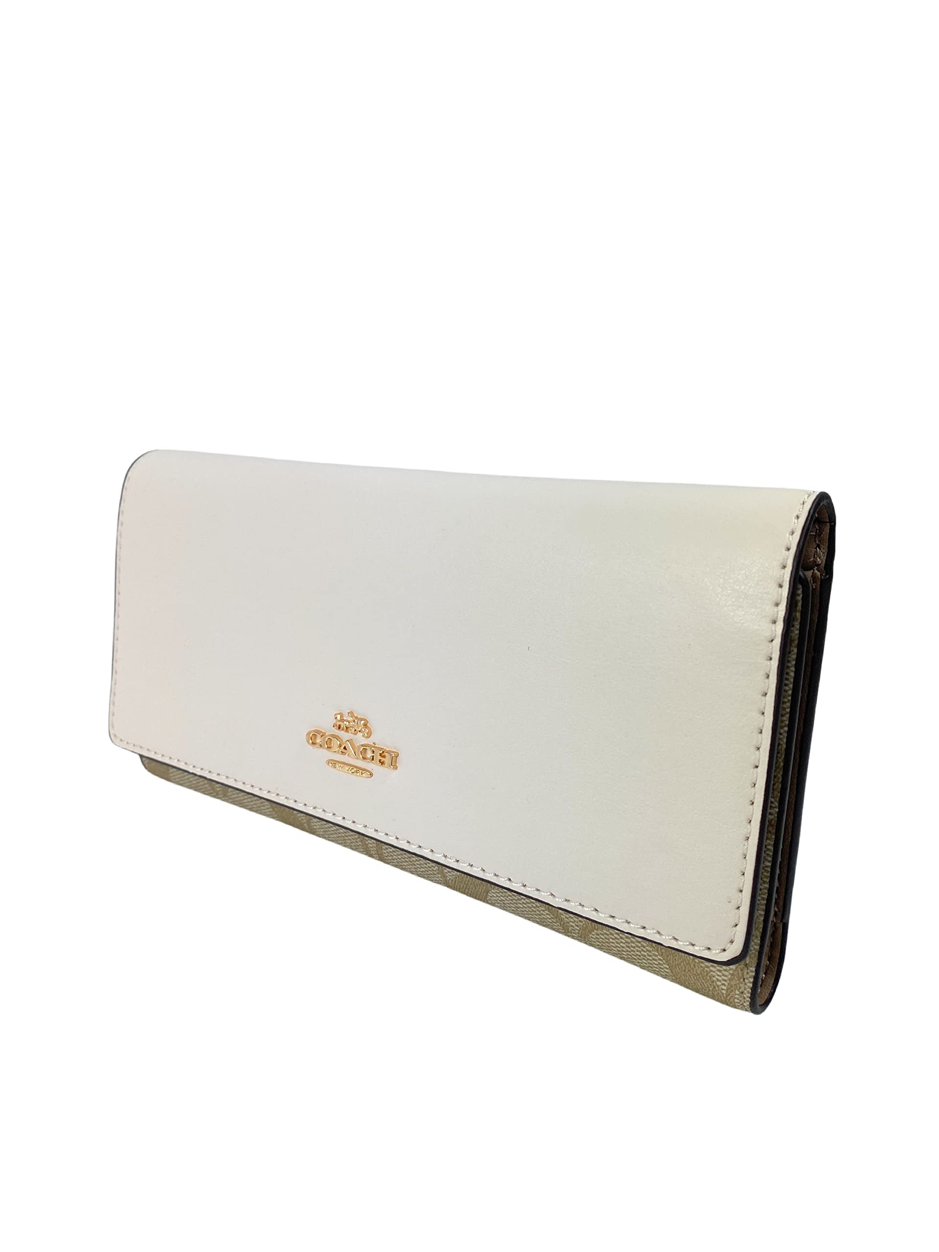 Coach Signature Slim Trifold Wallet (Light Khaki/Chalk) - Walmart.com