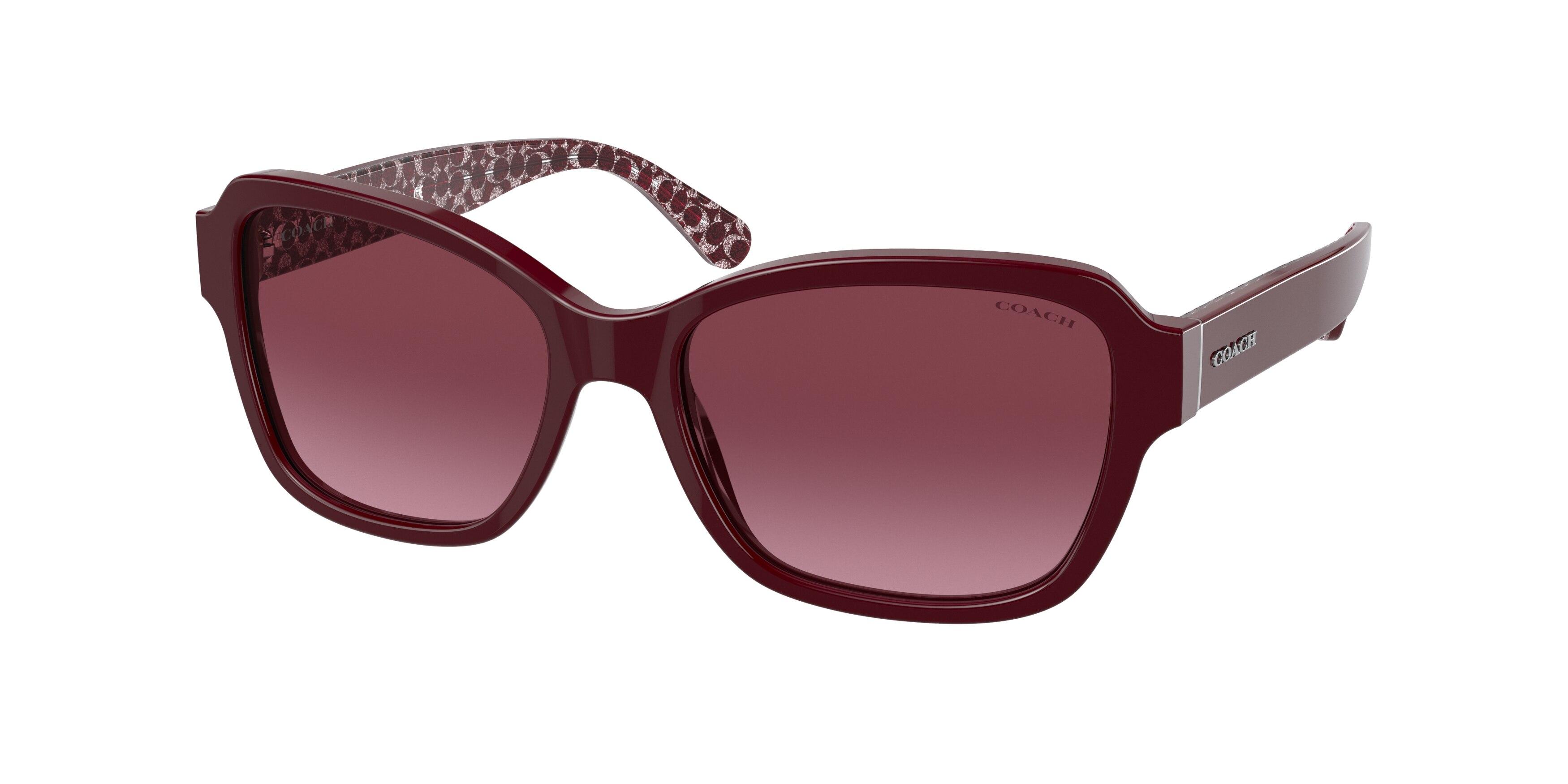 Coach Sunglasses HC 8232 50298H 56 Burgundy Glitter Sig C | Burgundy ...