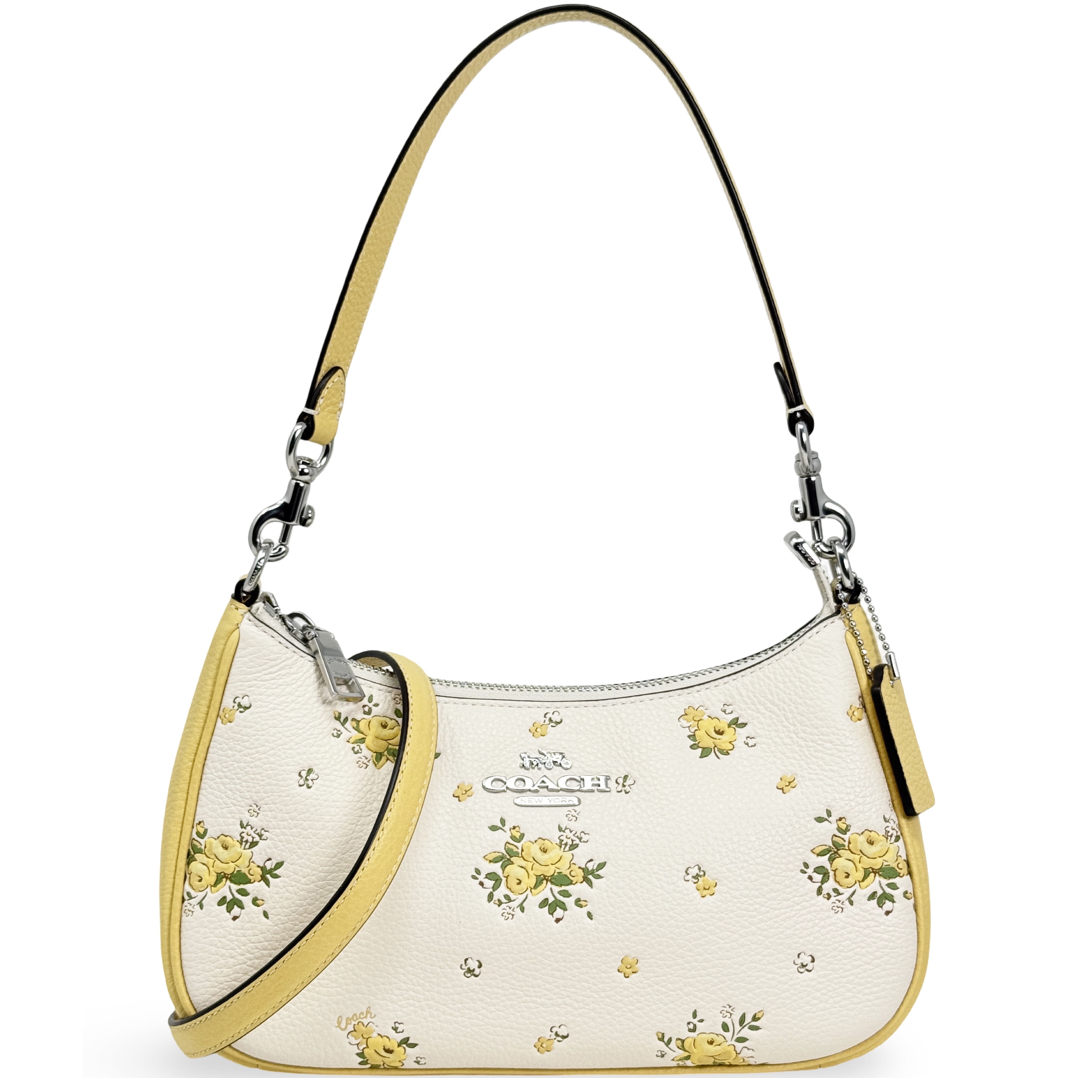 Coach Women's Teri Small Shoulder Bag with Floral Print (Chalk Multi ...