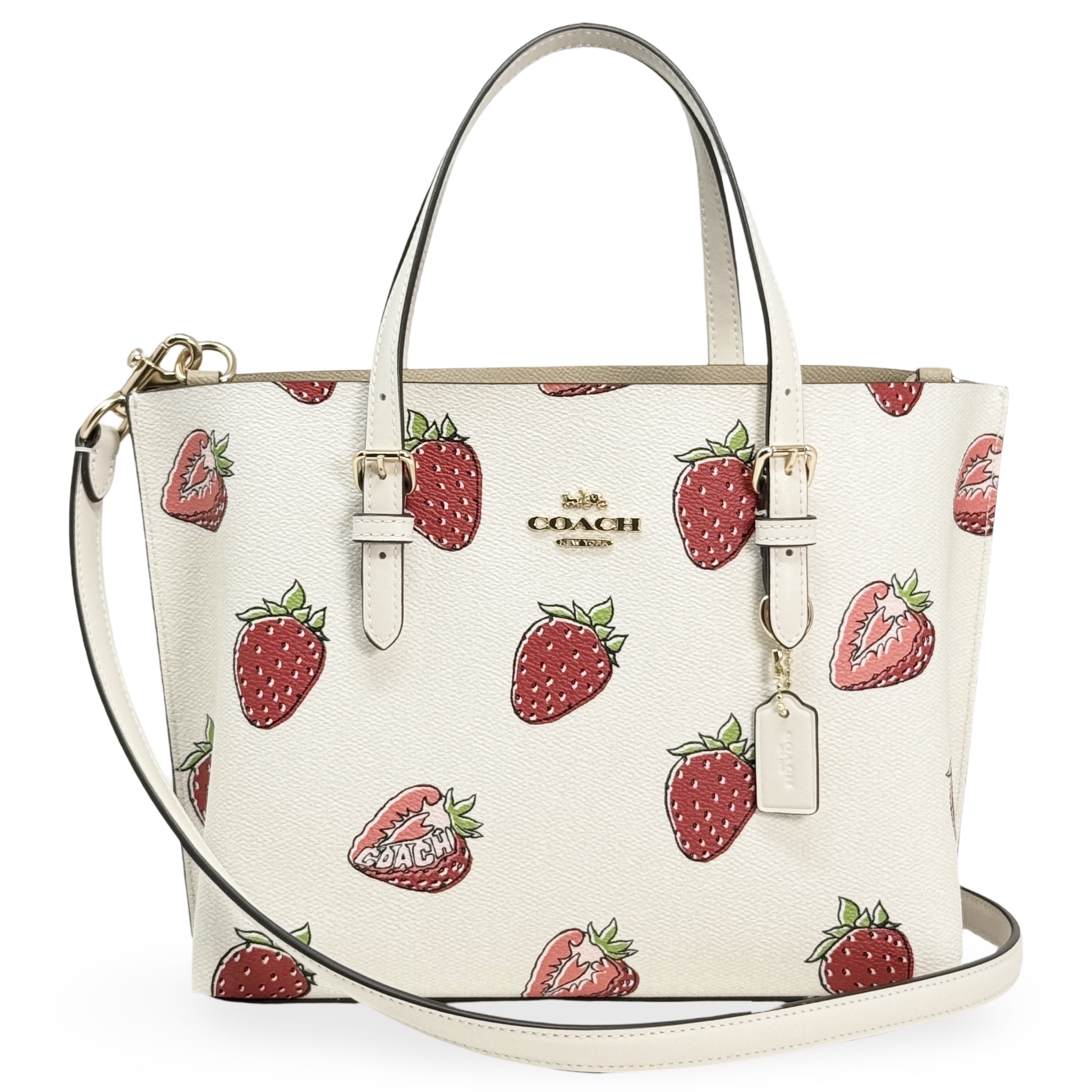 Coach Women's Mollie Medium Satchel in Signature Canvas with Strawberry ...