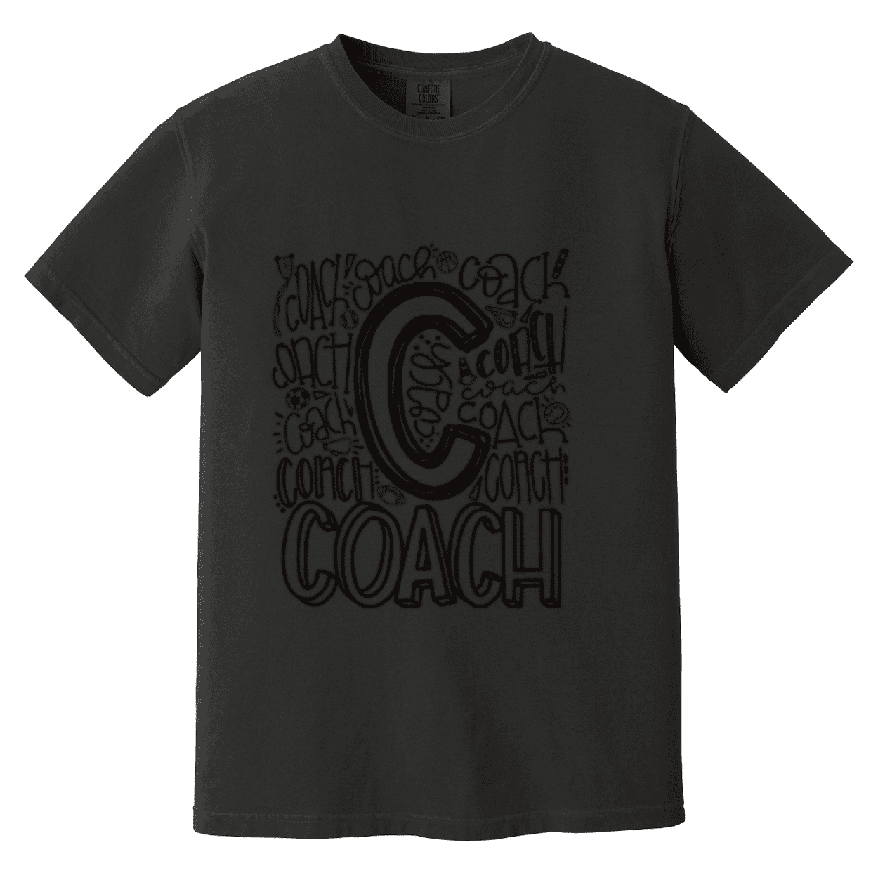 Coach Typography Comfort Color T-shirt Football Basketball Soccer Team ...