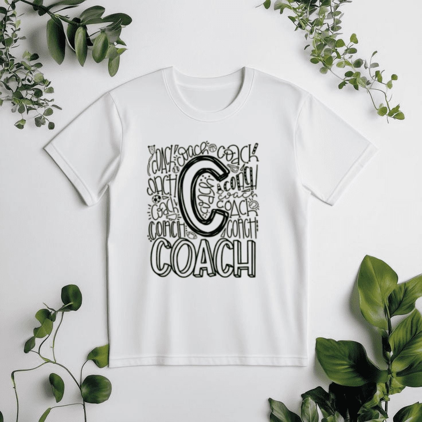 Coach Typography Sports Unisex T-Shirt Football Basketball Soccer ...