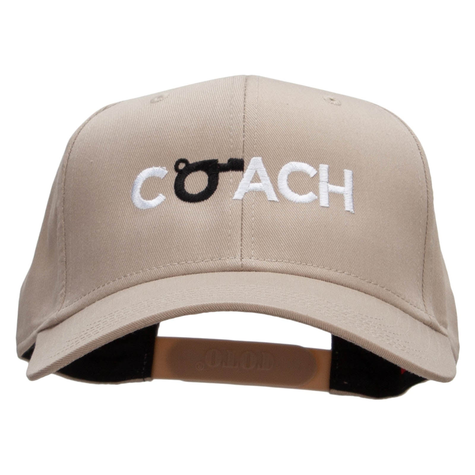 Coach Whistle Embroidered Solid Cotton Twill Pro Style Cap - Khaki OSFM ...