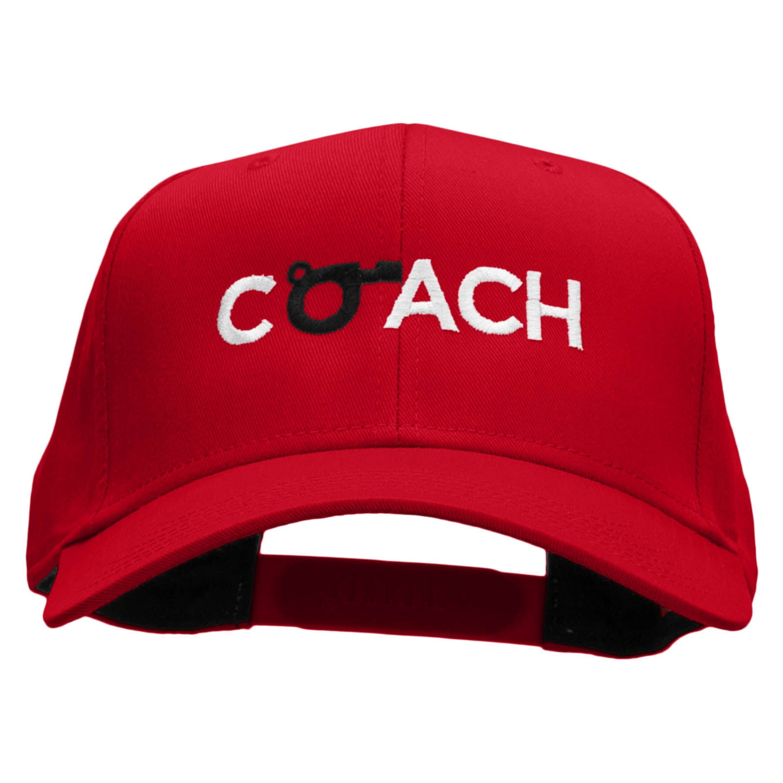 Coach Whistle Embroidered Solid Cotton Twill Pro Style Cap - Red OSFM ...