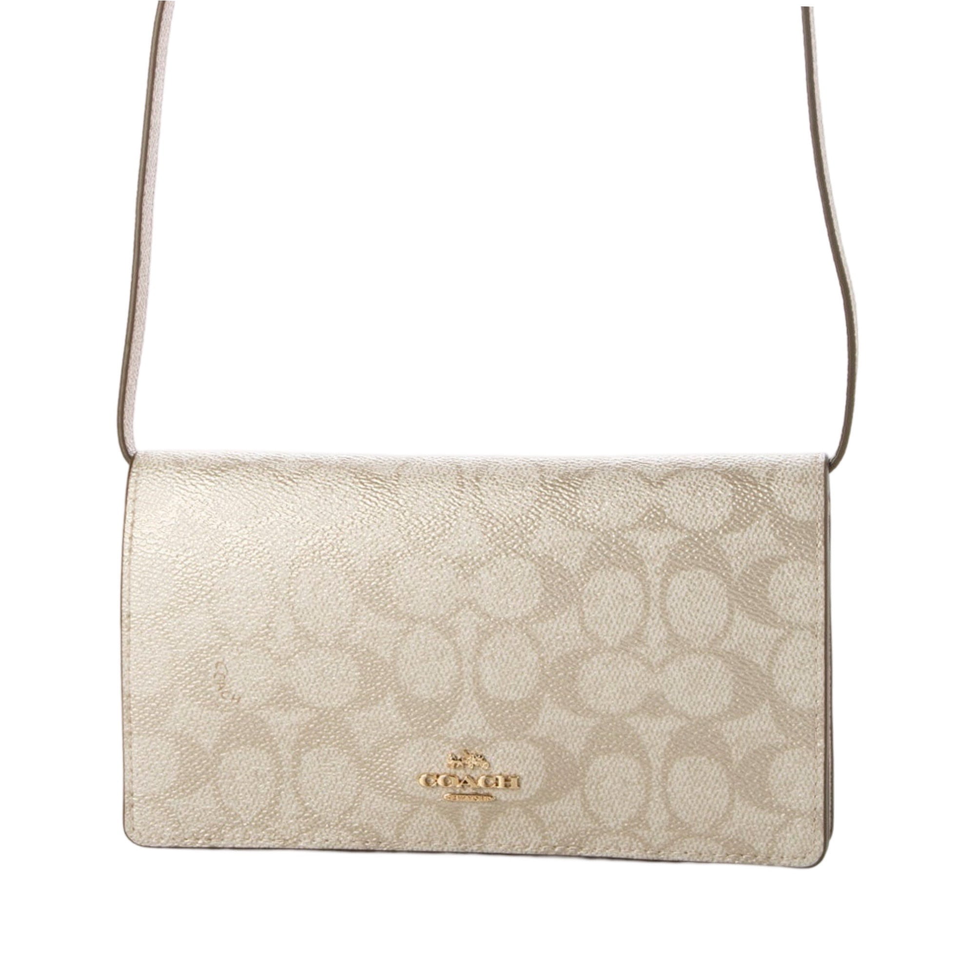Coach Women's Anna Small Foldover Clutch Crossbody Bag in Signature ...