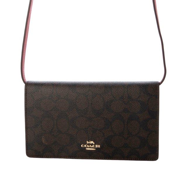 Coach Women's Anna Small Foldover Clutch Crossbody Bag in Signature ...