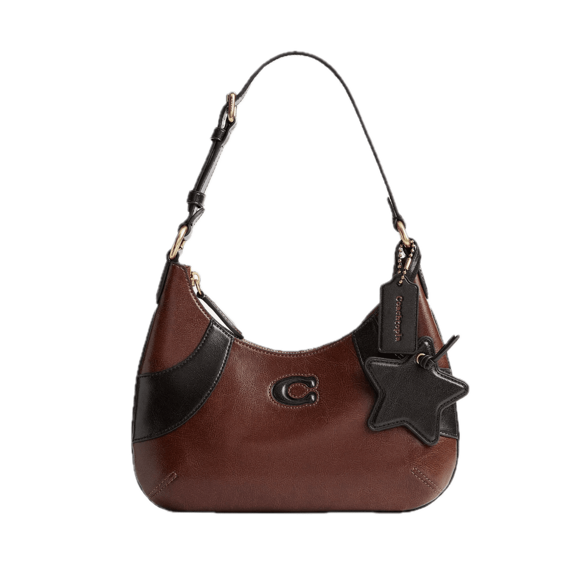 Coach Women's Bowling Flat Hobo Shoulder Bag In Redwood Black - Walmart.com