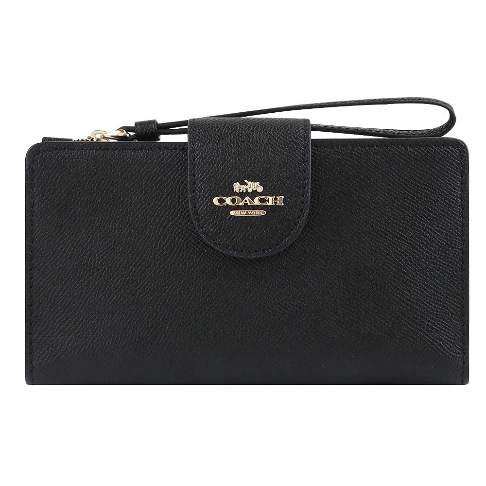 Coach Women's Crossgrain Leather Tech Phone Wallet (Black) - Walmart.com