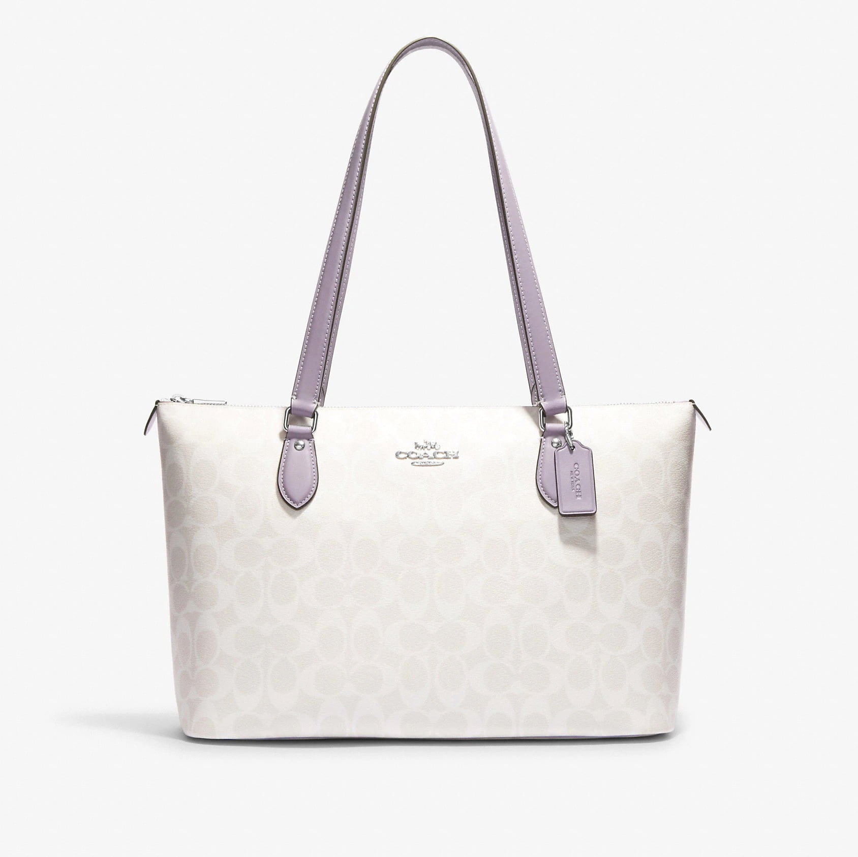 Coach Women's Gallery Tote Handbag In Signature Canvas (Chalk / Mist ...
