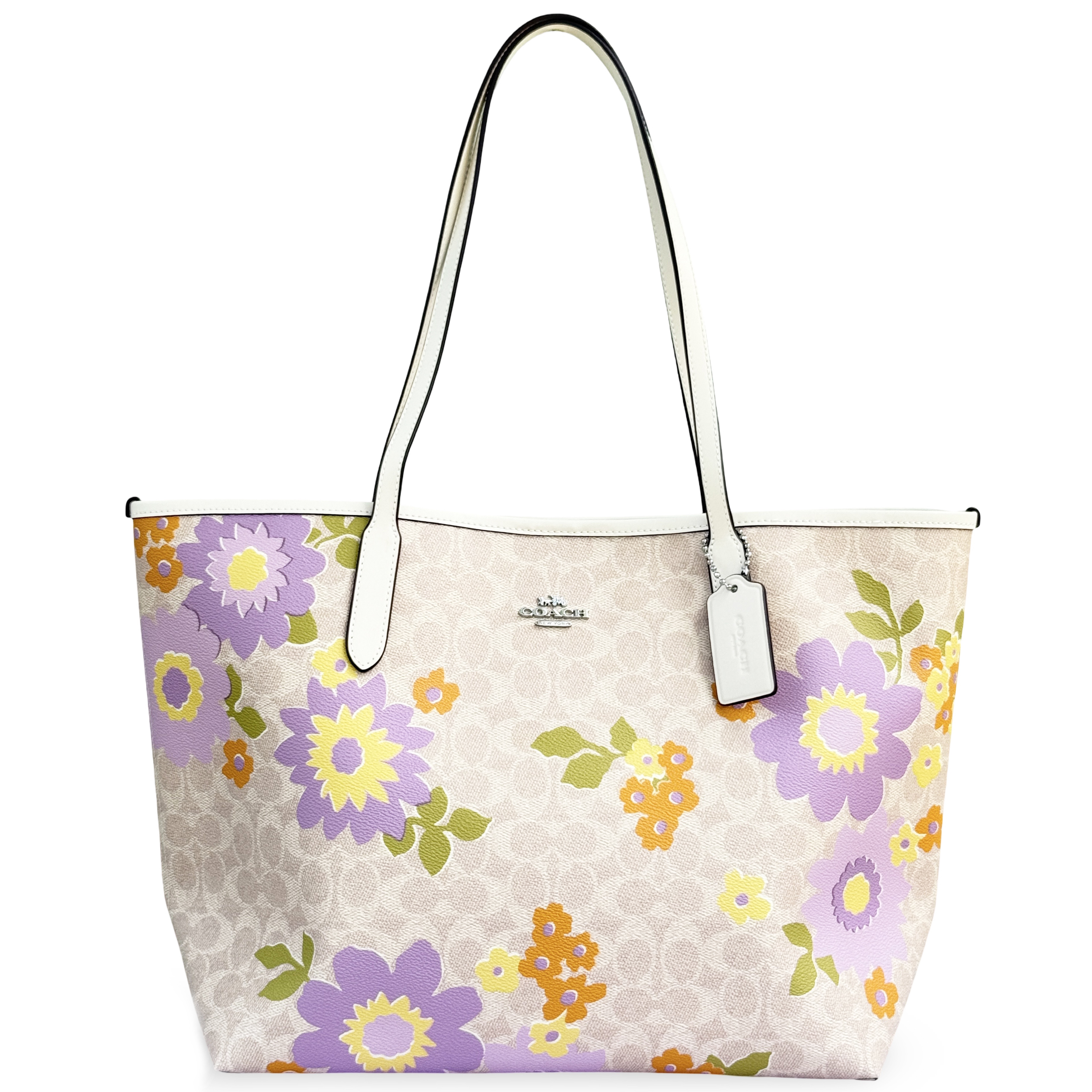 Coach Women's Large City Tote Bag in Signature Canvas with Floral Print ...