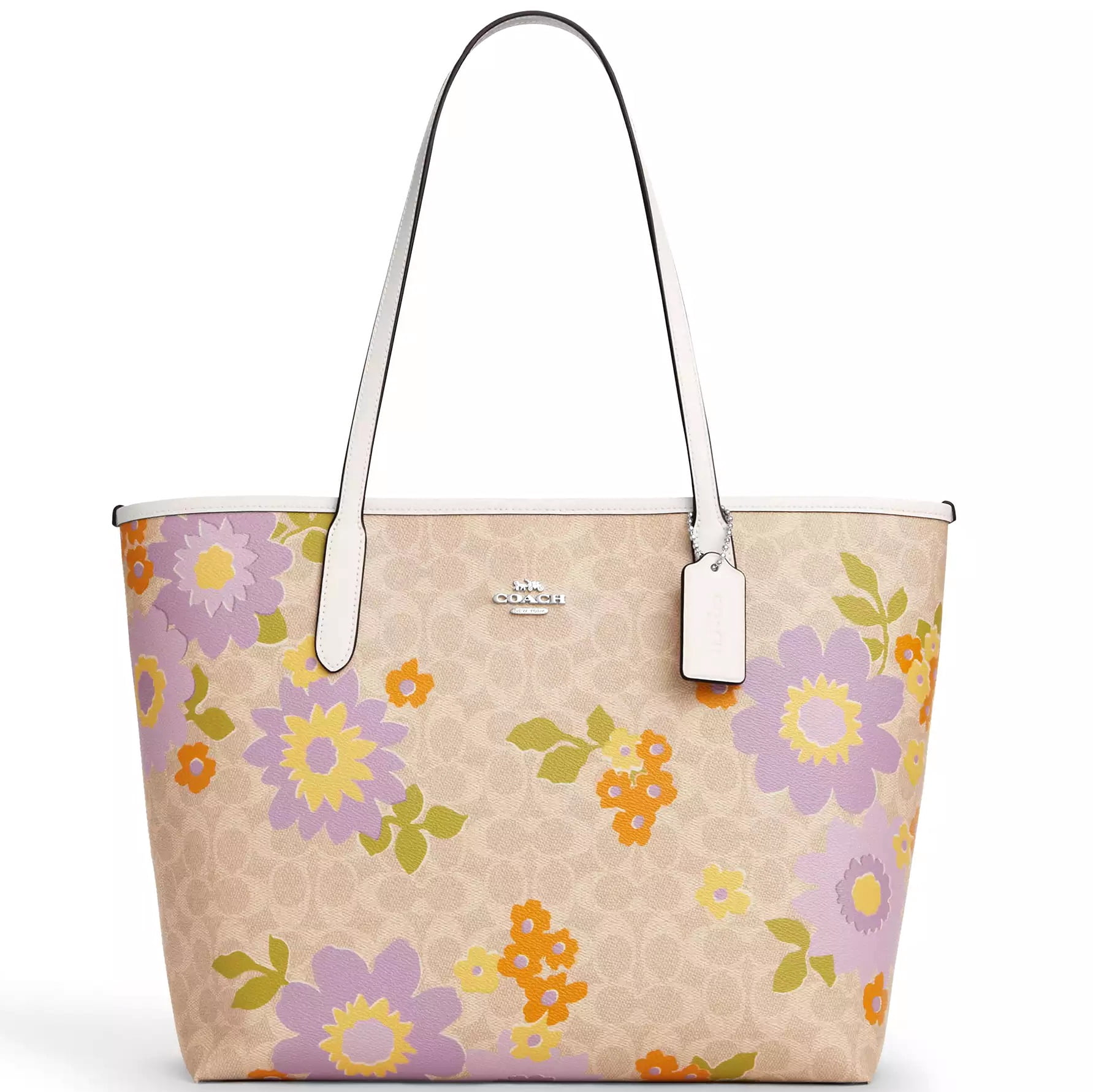 Coach Women's Large City Tote Bag in Signature Canvas with Floral Print ...