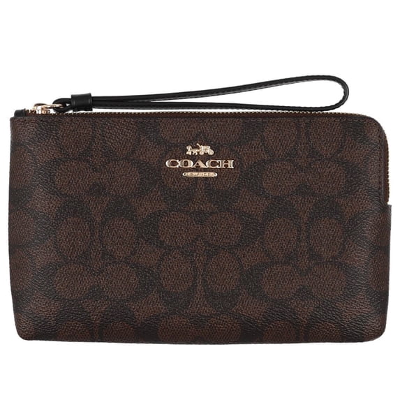 Coach Women's Large Corner Zip Wristlet in Signature Canvas (Walnut ...