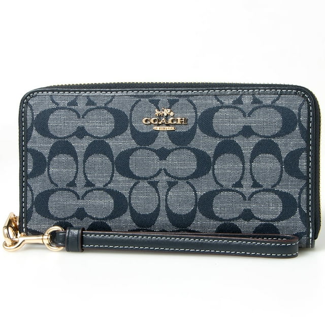 Coach Women's Long Zip Around Wallet in Signature Chambray (Denim Multi ...