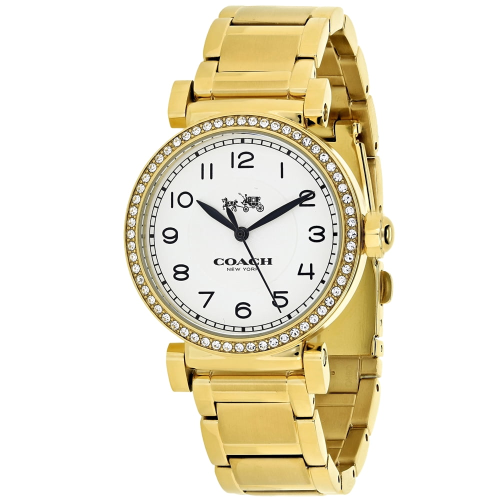 Coach Women's Madison Stainless Steel Bracelet Watch, White Dial ...