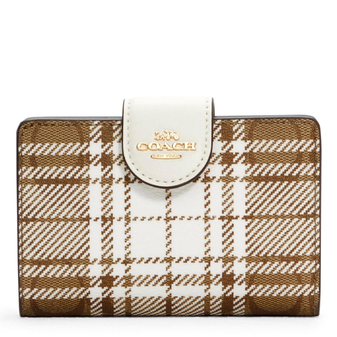 Coach Women's Medium Corner Zip Wallet In Signature Canvas With Hunting ...