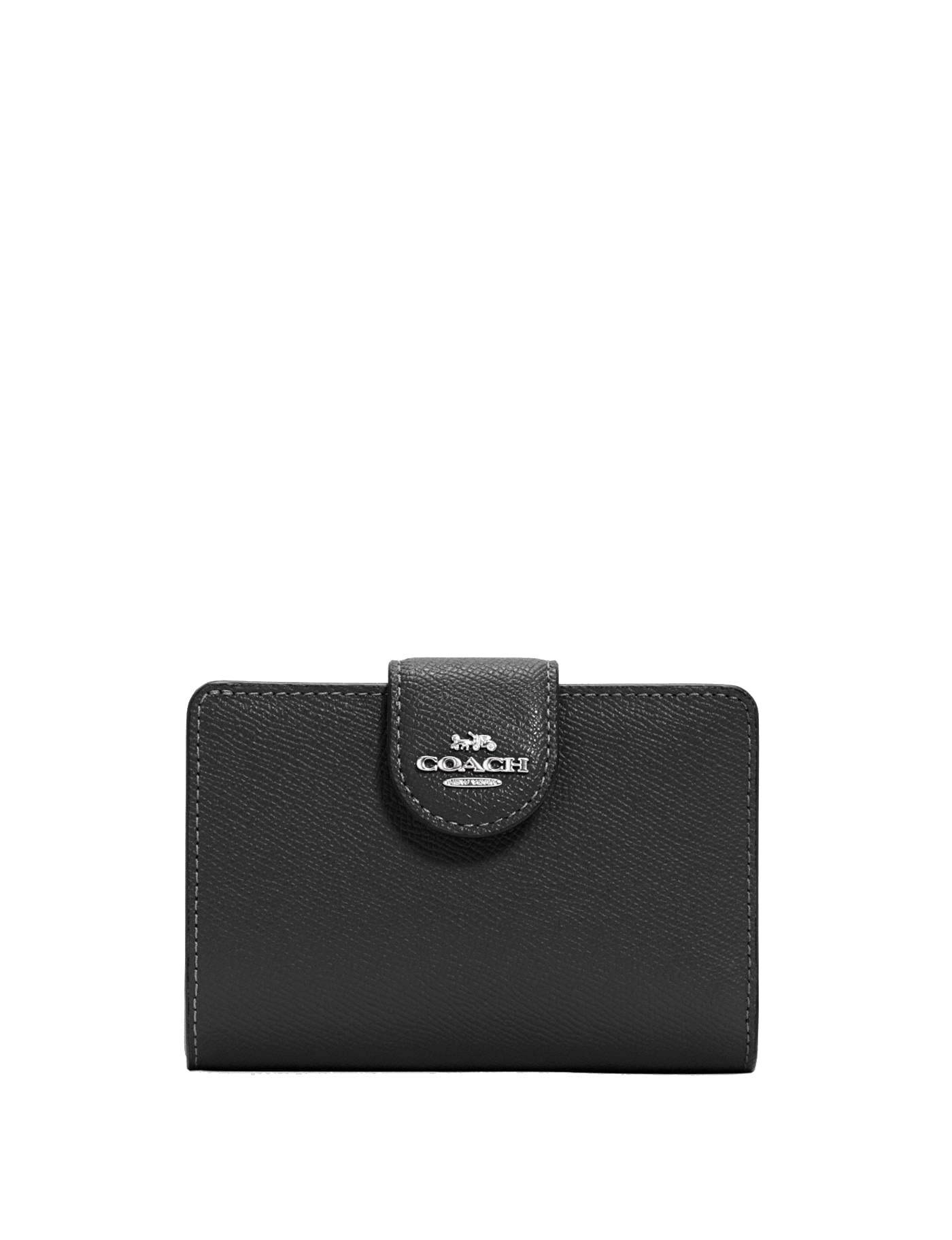 Coach Women's Medium Corner Zip Wallet in Crossgrain Leather (Black ...