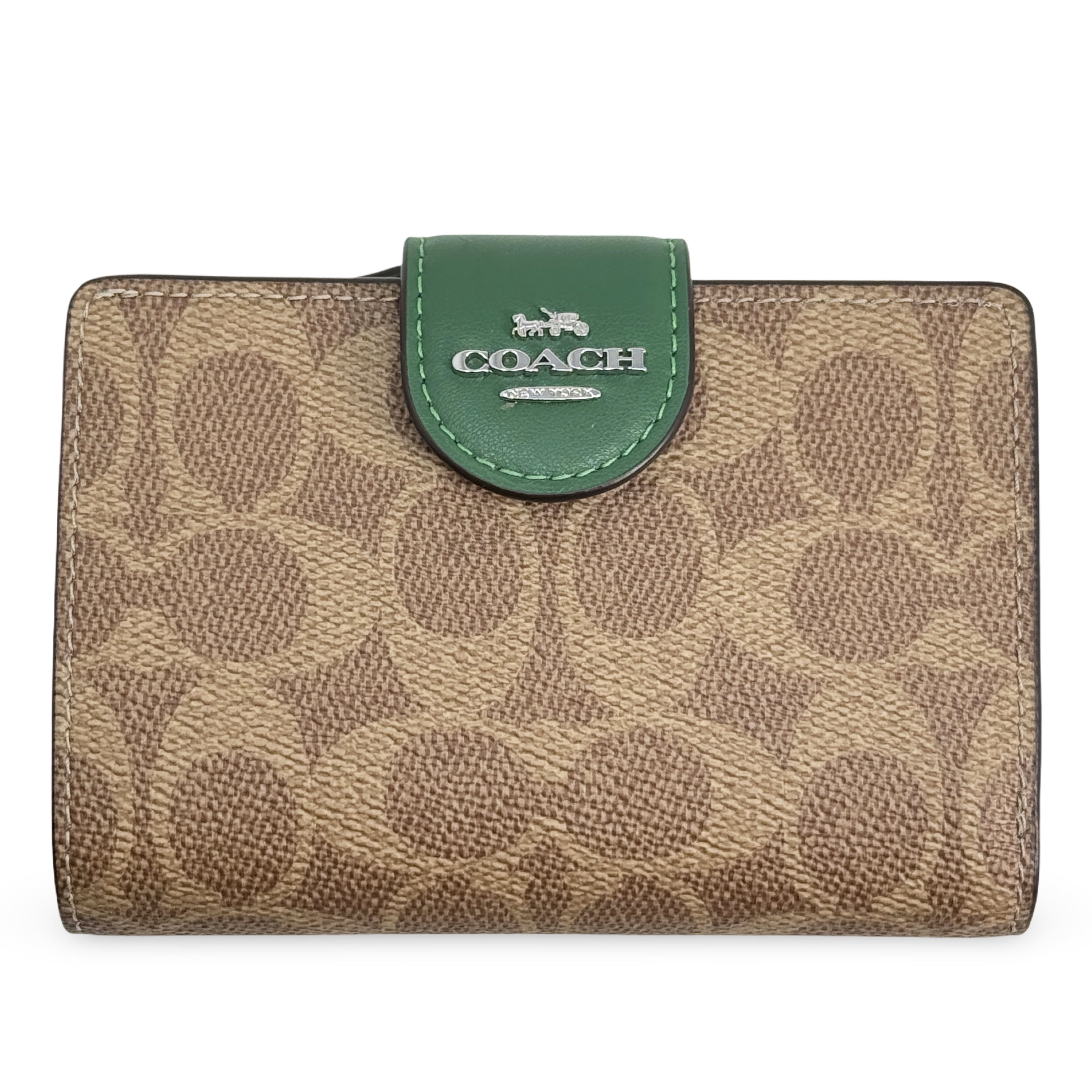 Coach Women's Medium Corner Zip Wallet in Signature Canvas (Tan ...