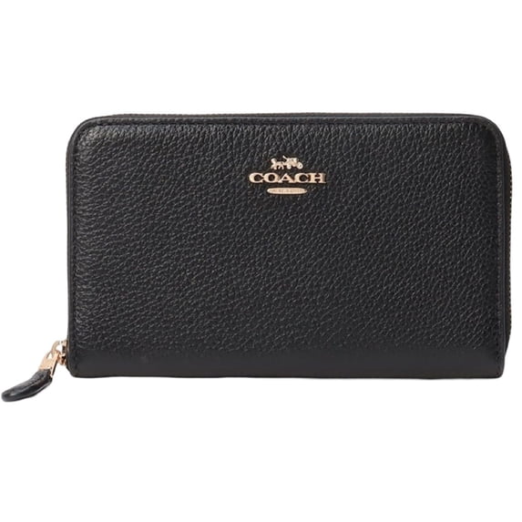 COACH IM/Black Medium ID Zip Wallet in Leather, Model CA733 - Walmart.com