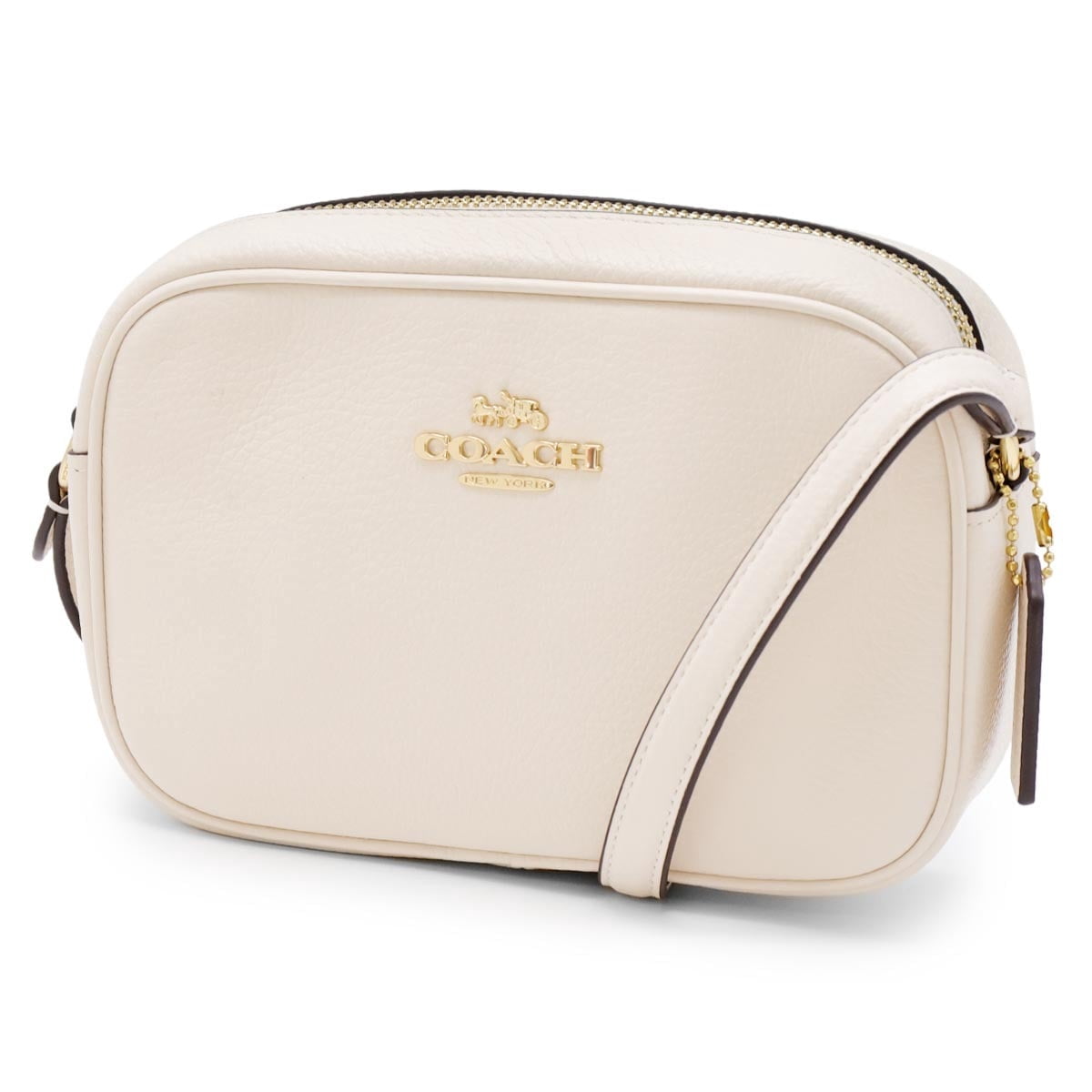 Coach Women's Mini Jamie Camera Crossbody Bag in Pebbled Leather (Chalk ...