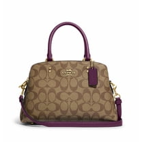 Coach (CJ592) Rowan Mixed Racer Blue Canvas Leather Colorblock Satchel ...