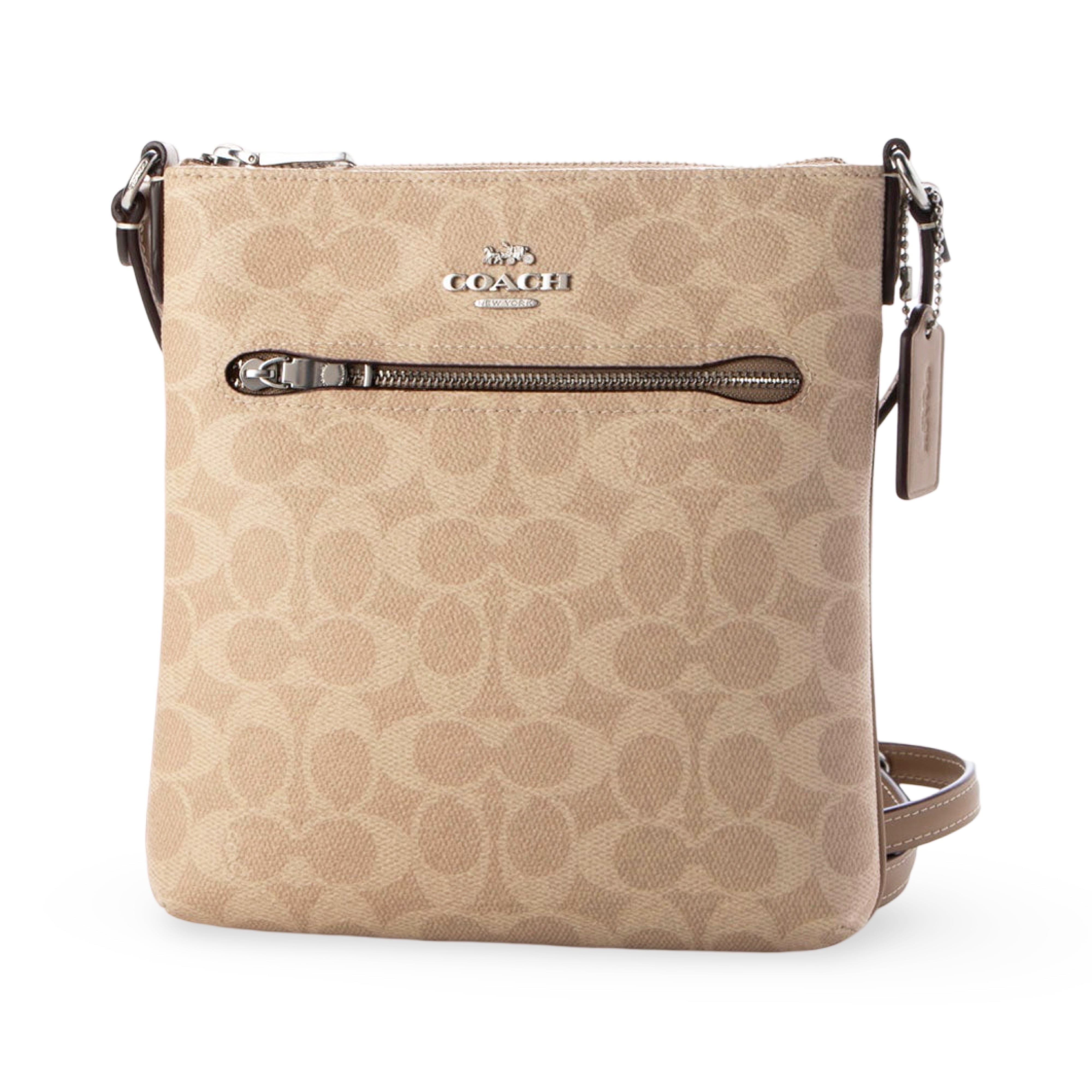 Coach Women's Mini Rowan File Top Zip Crossbody Bag in Signature Canvas ...