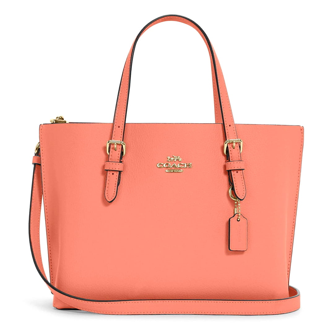 Coach Women's Mollie Tote 25 Leather Satchel Handbag (Light Coral ...