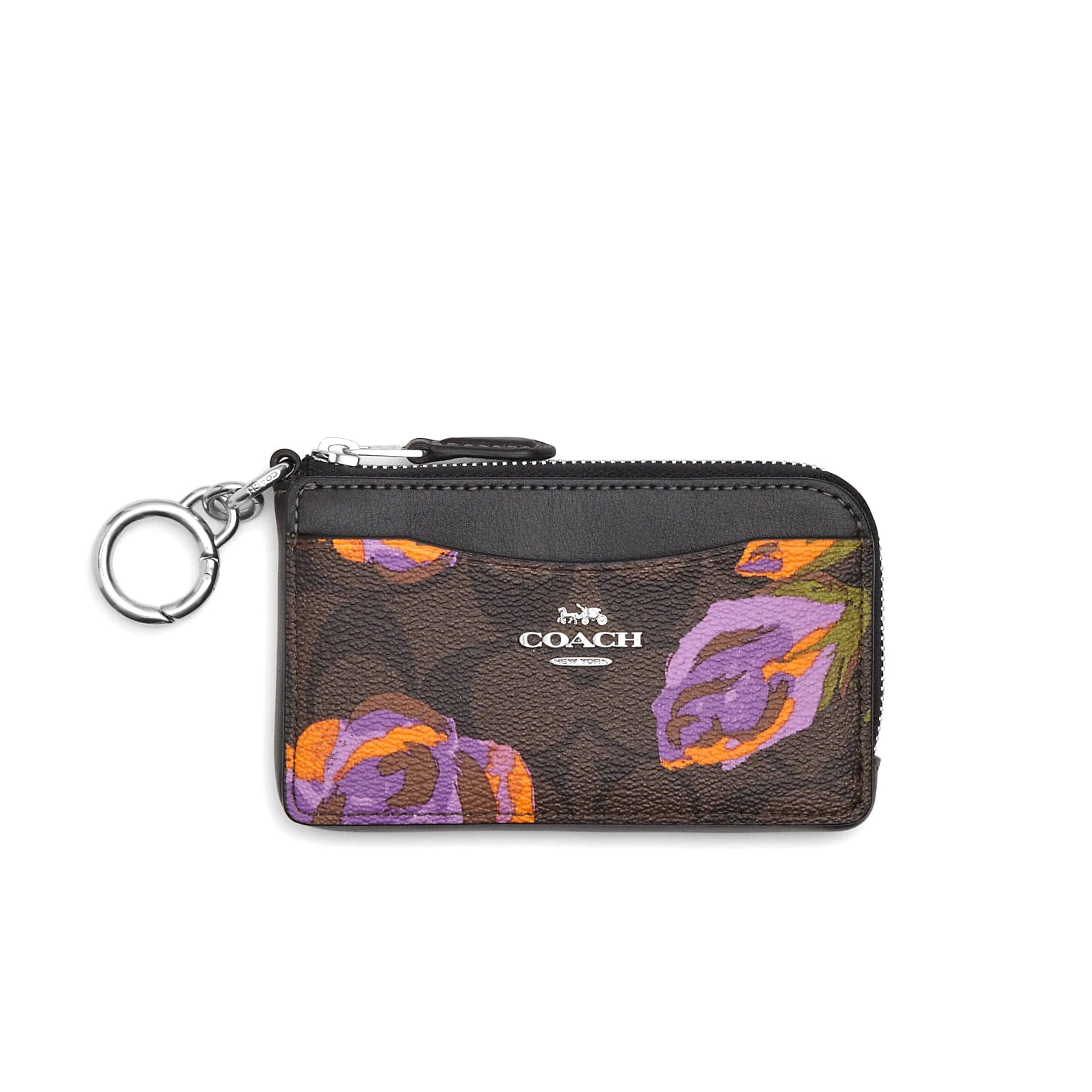 Coach Women's Multifunction Card Case In Signature Canvas With Rose ...