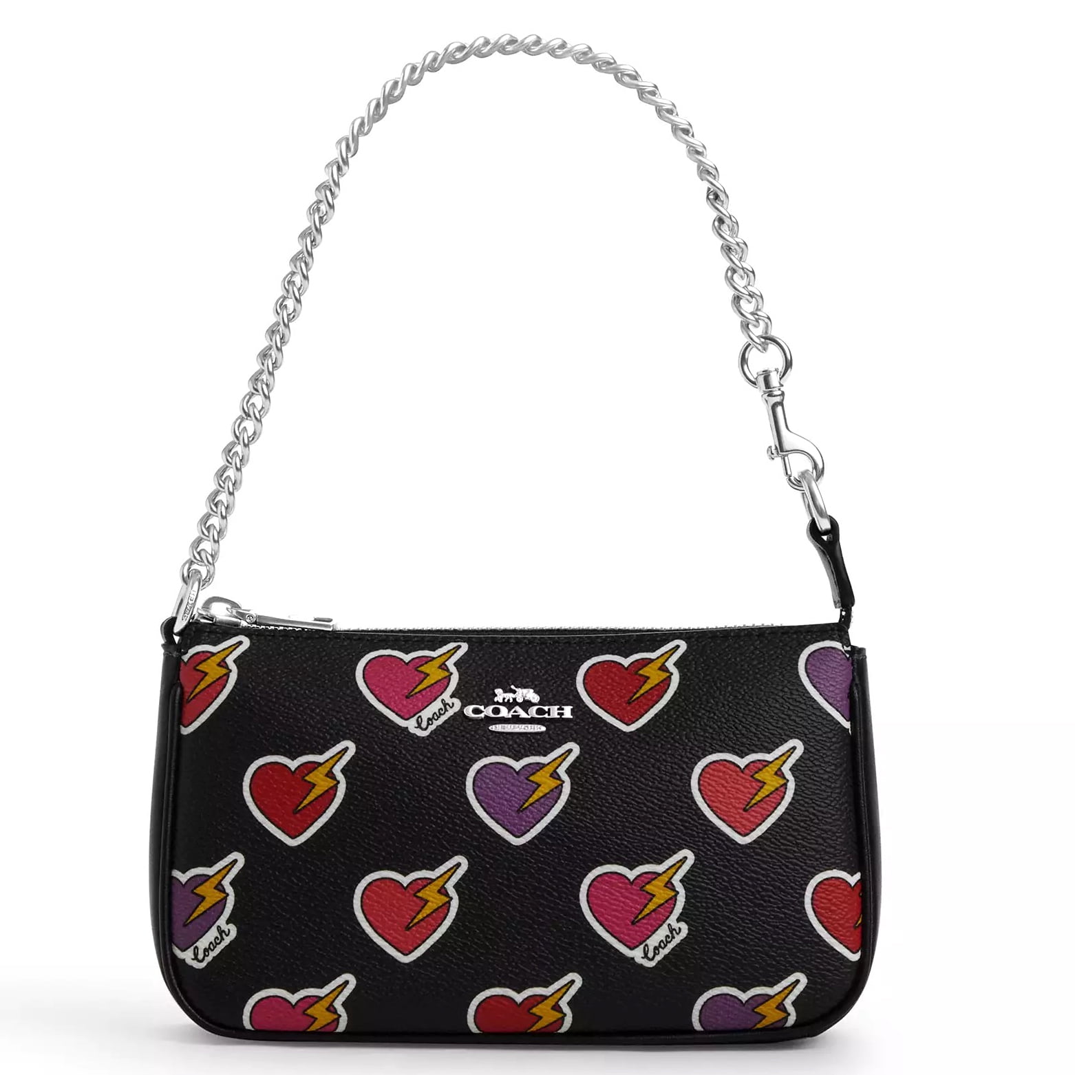 Coach Women's Nolita Small Convertible Zip Wristlet with Heart Bolt ...
