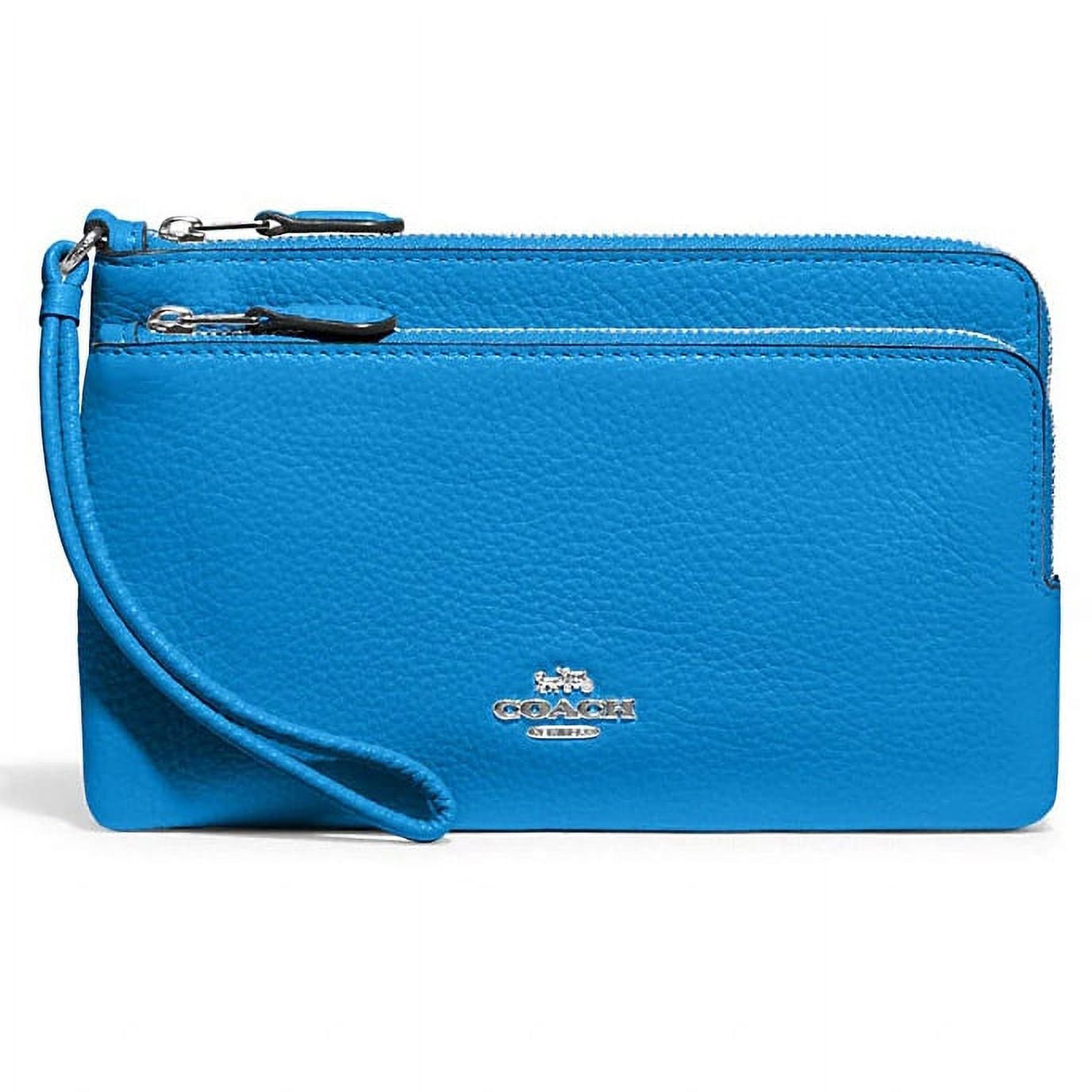 Coach Women's Pebbled Leather Double Zip Wallet (Racer Blue) - Walmart.com
