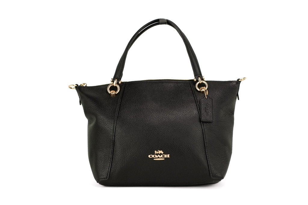 Coach Kacey Pebbled Leather Satchel Crossbody Bag, Top Zip, Black ...