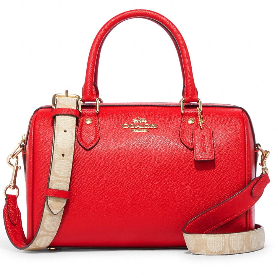 Coach Women's Rowan Medium Satchel Handbag with Signature Canvas Detail ...