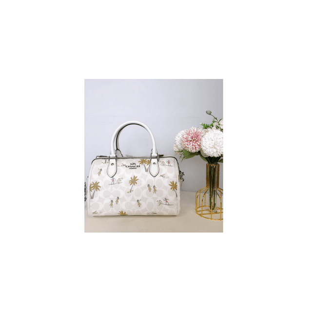 Coach Women's Rowan Medium Satchel In Signature Canvas with Hula Print ...