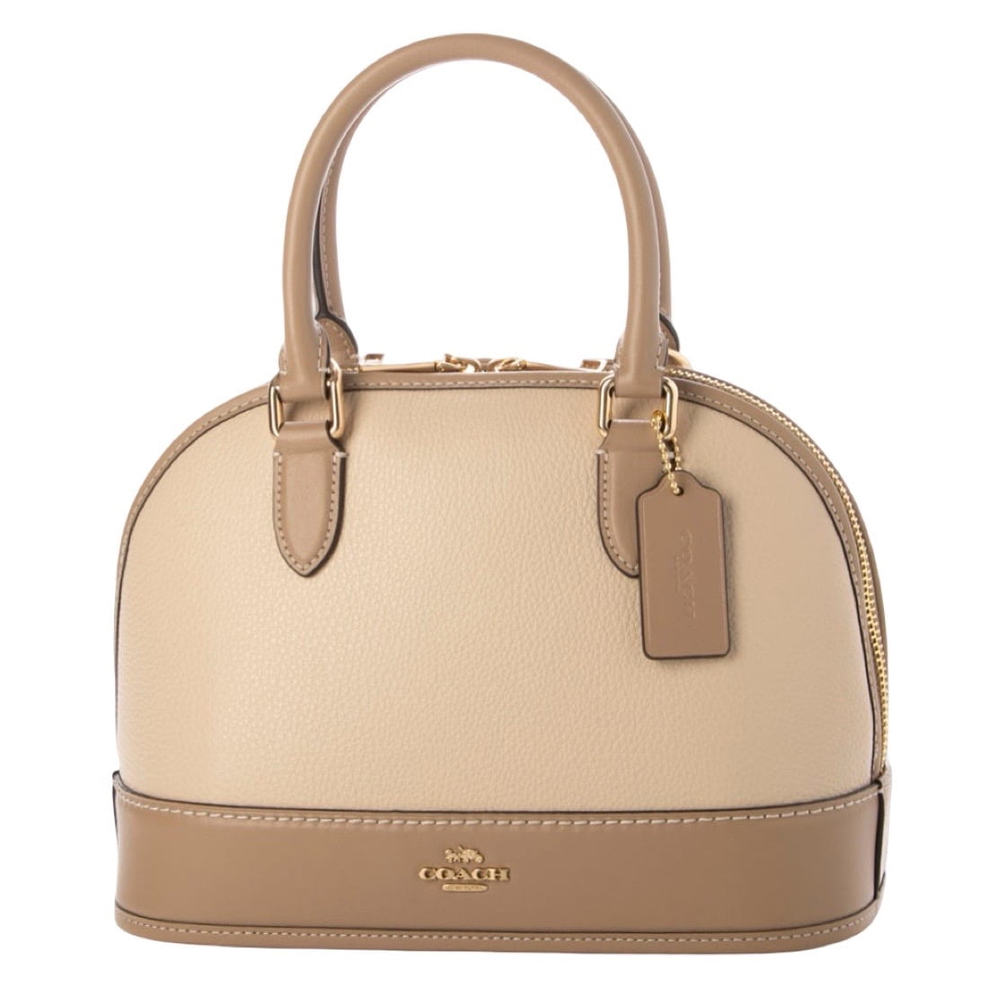 Coach Women's Sabrina Colorblock Satchel Bag in Pebbled Leather (Ivory ...