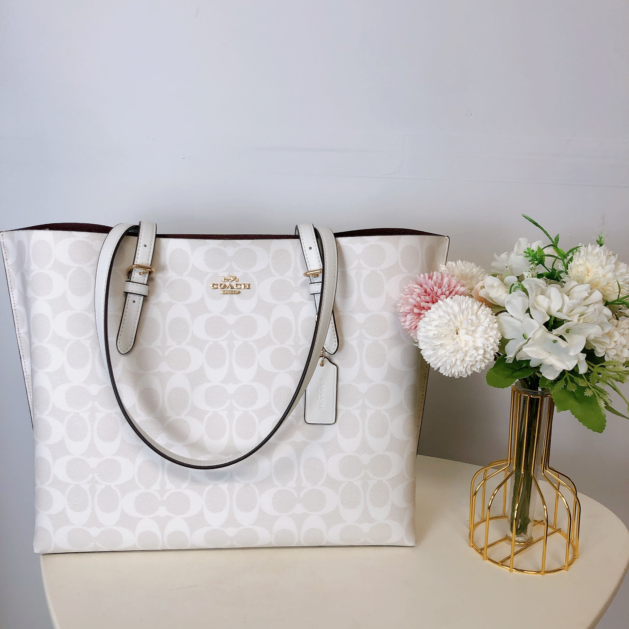 Coach Women's Signature Tote Bag, Glacier White - Walmart.com